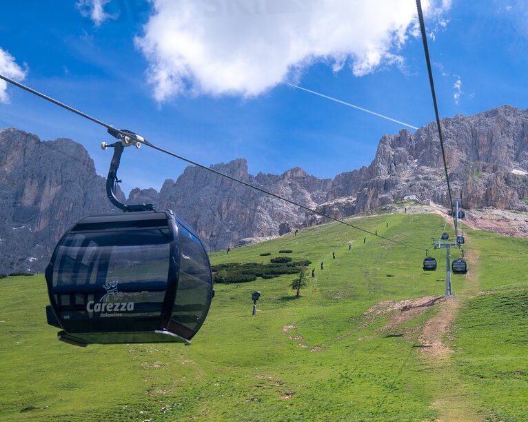 Summer lifts in Carezza in the Dolomites