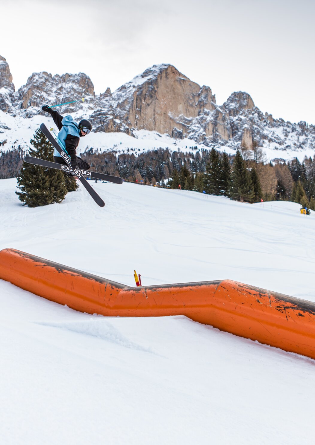 The Carezza ski resort at the foot of the Rosengarten in the Dolomites