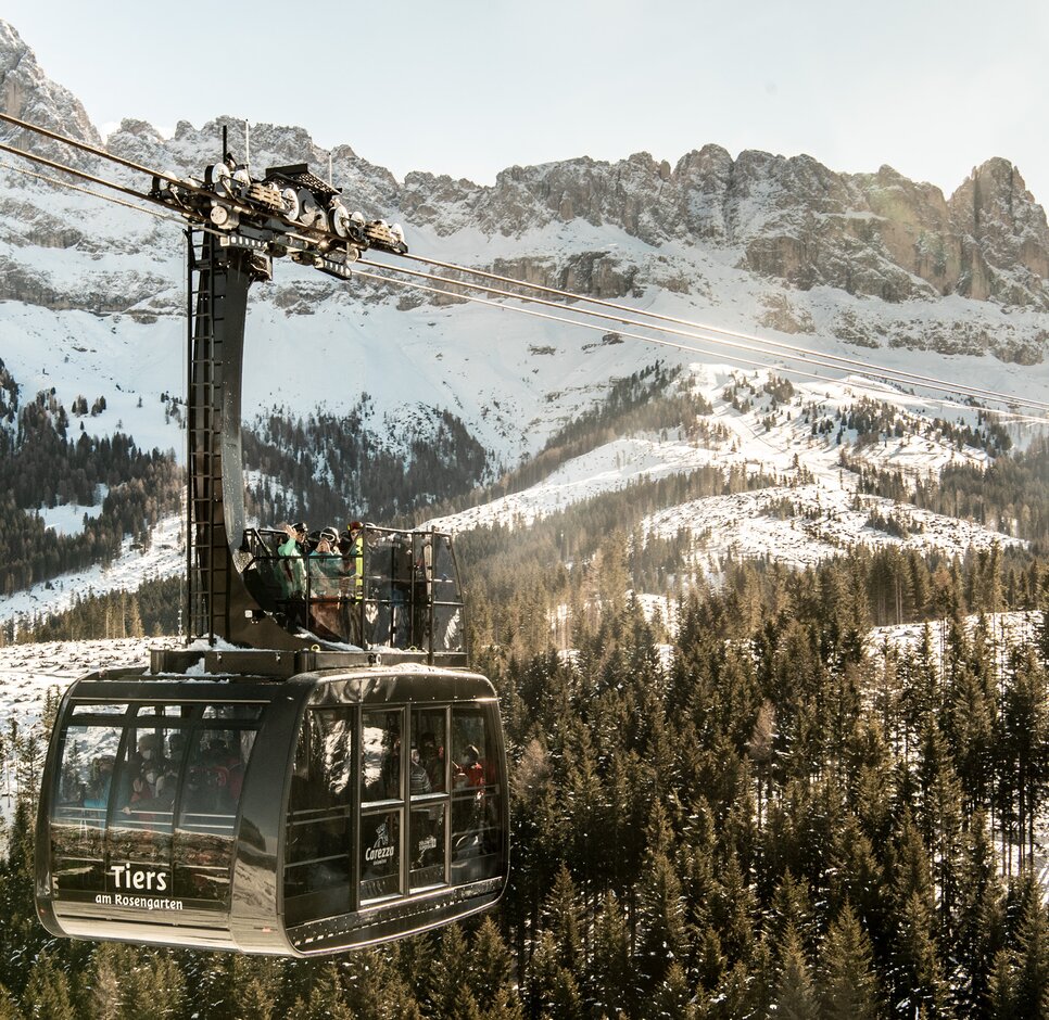 Summer lifts in Carezza in the Dolomites
