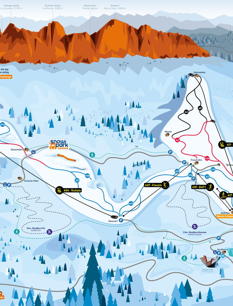 Hiking and skiarea Carezza in Val d’Ega/Alto Adige