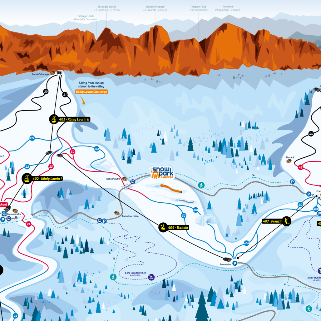 Hiking and skiarea Carezza in Val d’Ega/Alto Adige